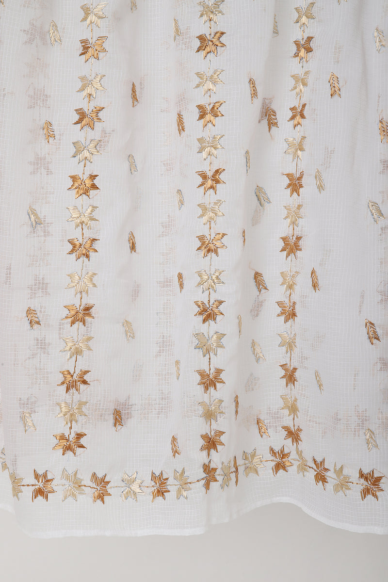 Beige Kota Cotton Bel Phulkari Dupatta – Via East